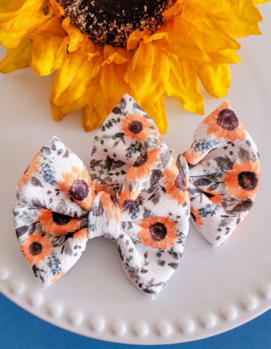 Savannah Bow PIGGIES Set-Sunflower Meadows Wholesale – Dainty Delights Creations