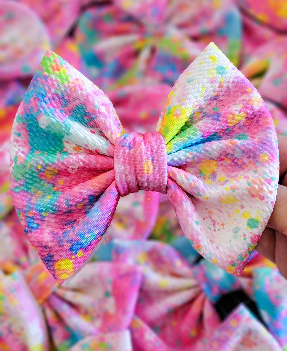 Savannah Bow-Paint Splatter Wholesale – Dainty Delights Creations